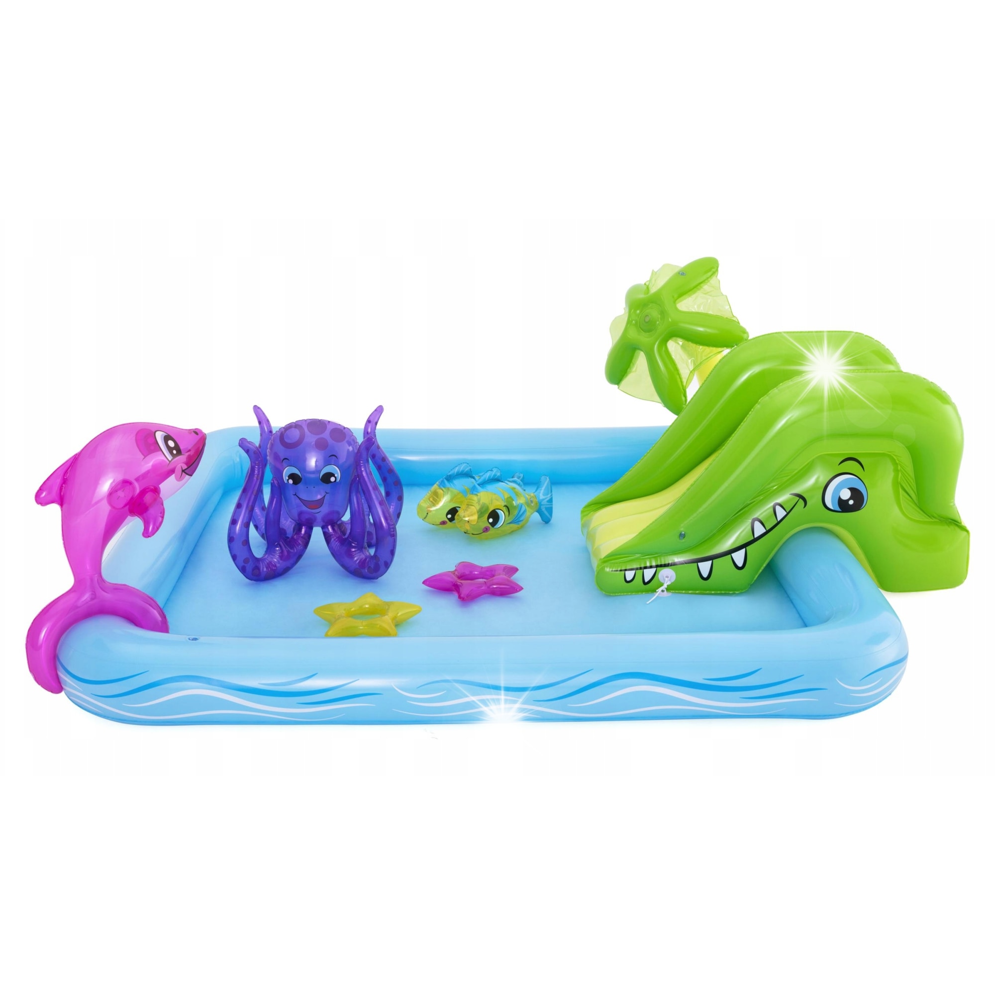 Acvariu gonflabil cu tobogan, Bestway, 239x206x86cm, 308 litri, set cu ...