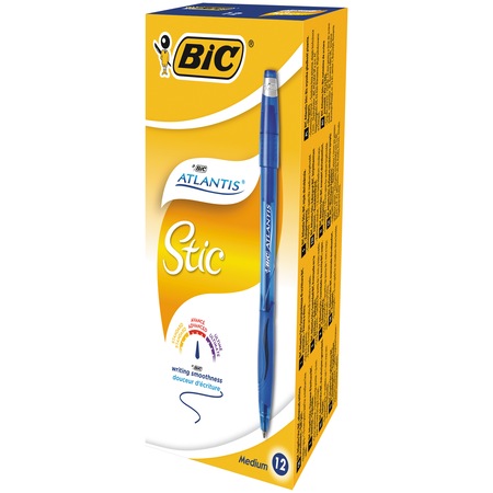Химикал Bic Atlantis Stic, Син, 12 бр/кутия - eMAG.bg