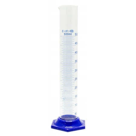 Cilindru gradat, 500 ml, sticla borosilicata, baza din polipropilena ...