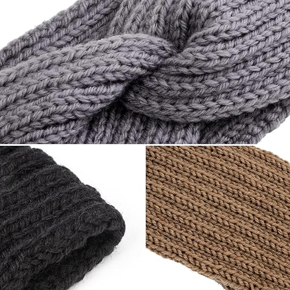 Banda de cap de iarna pentru femei, tricotata, crosetata turban, cu ...