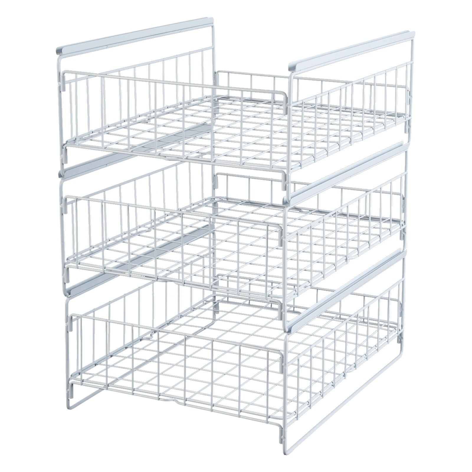 Organizator de bucatarie, 3 niveluri, carbon, alb, 33.5x43x51cm - eMAG.ro