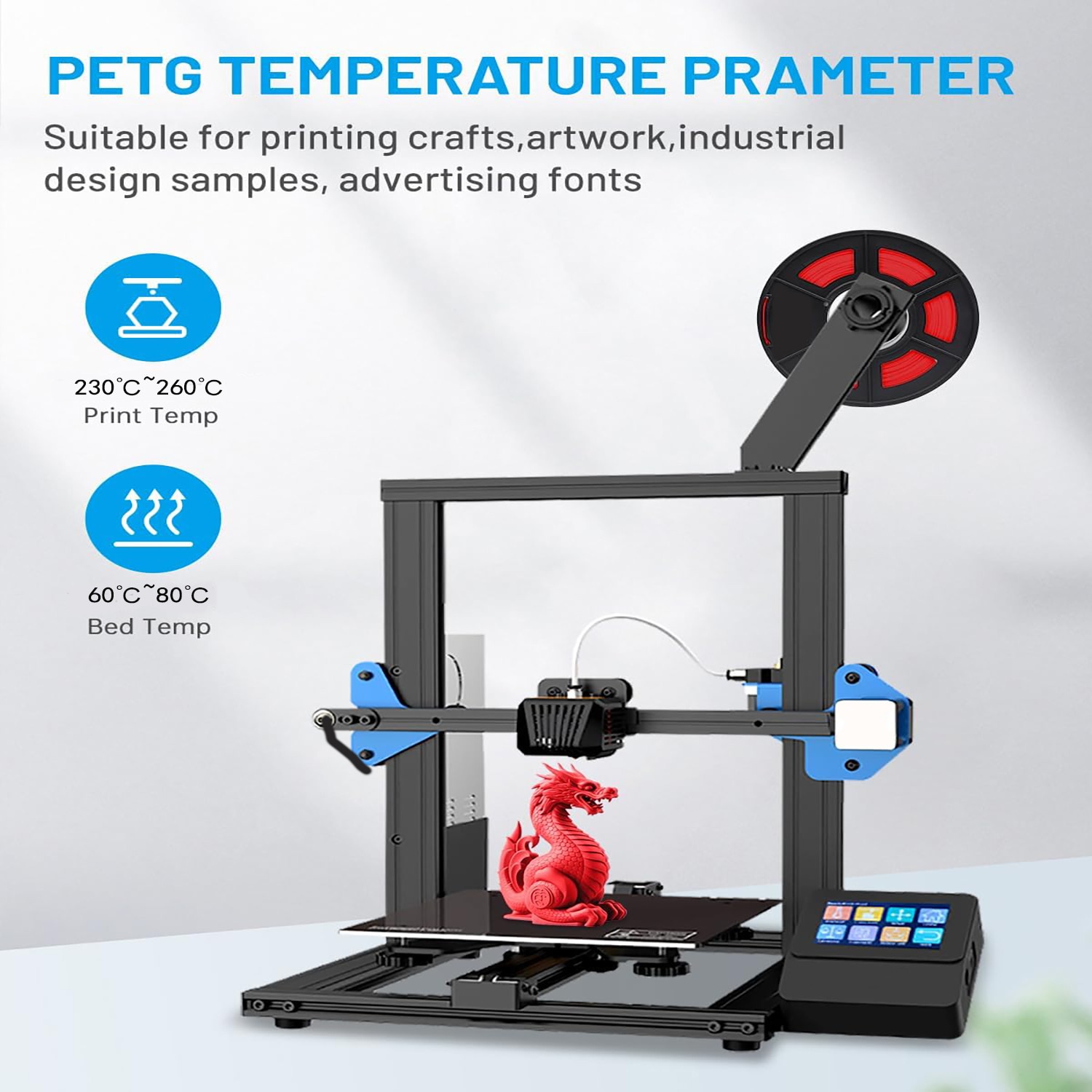Filament PETG, 1.75mm, 1kg, 330 m, kompatibilis a legtöbb FDM 3D ...