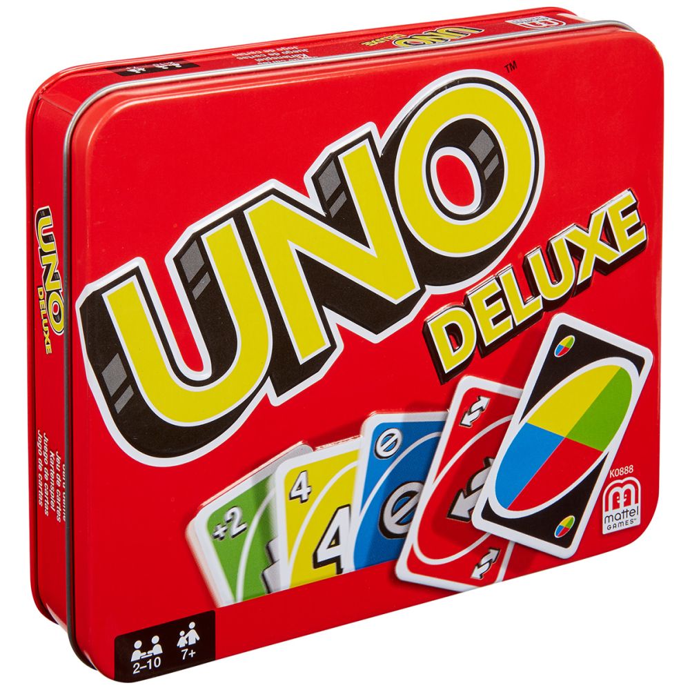 Carti de joc de societate UNO Deluxe, Zanox, cutie metalica, 7+ ani ...