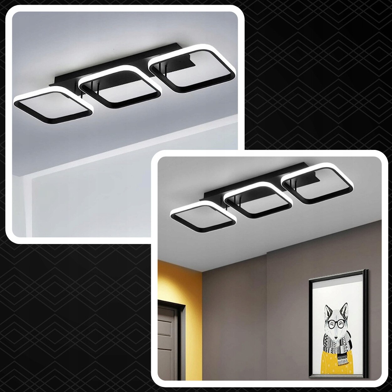 Plafoniera tavan LED 33W, Neagra, 51x10cm - eMAG.ro