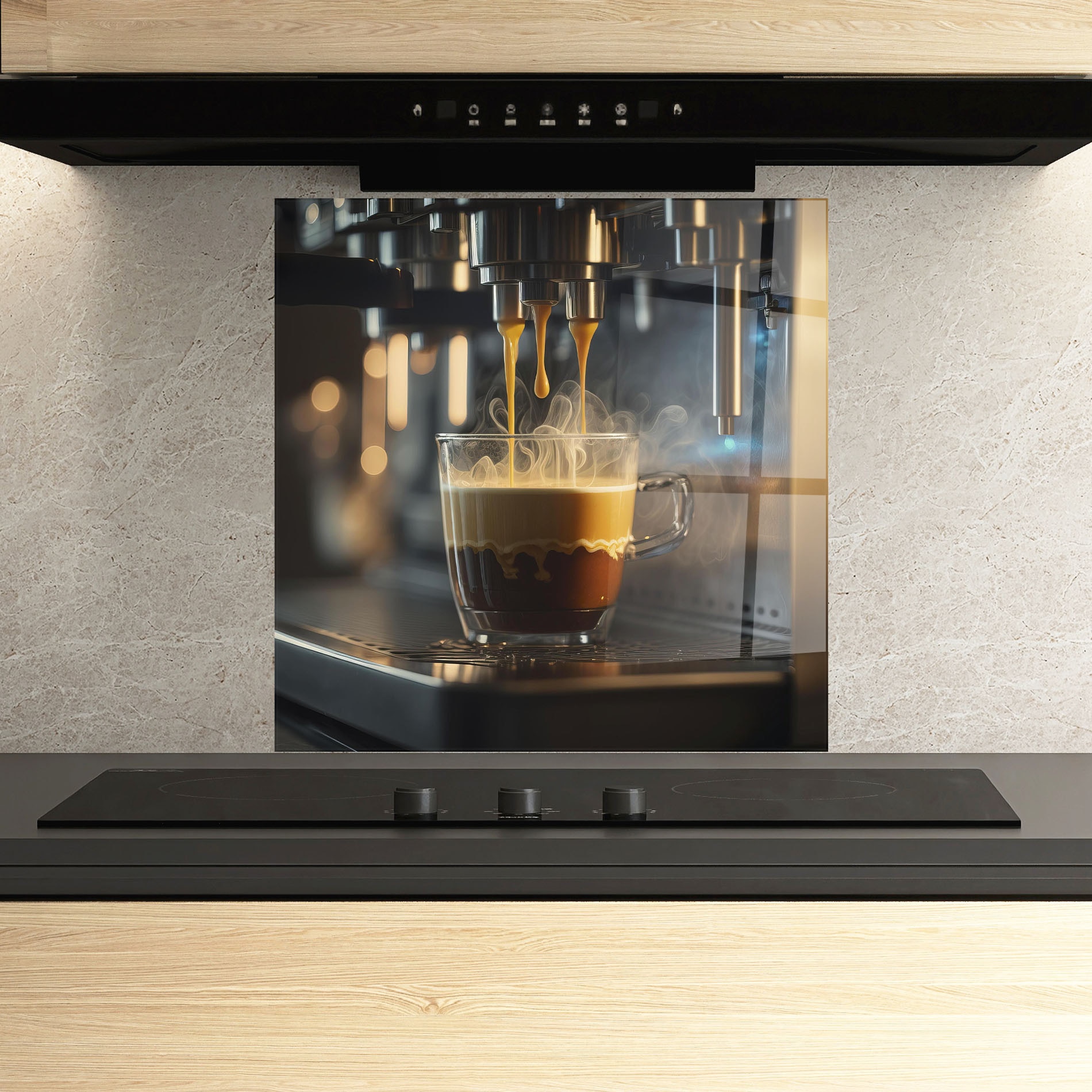 ARTHUB, Стъклен панел за кухня 60x60 cm, 5 мм закалено, Предпазител за ...