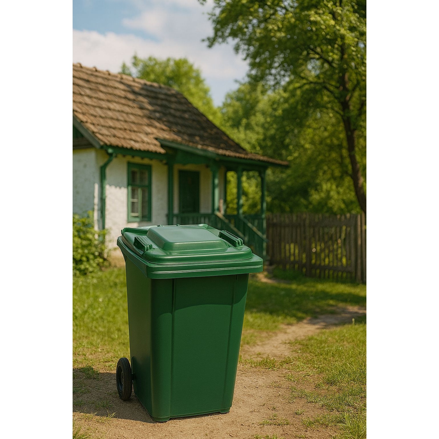 Pubela Napochim 120L cu Roti, HDPE Rezistenta, pentru Deseuri Menajere ...