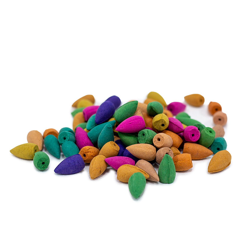 Set 100 conuri parfumate aromaterapie Acus Med, arome diverse, cutie ...