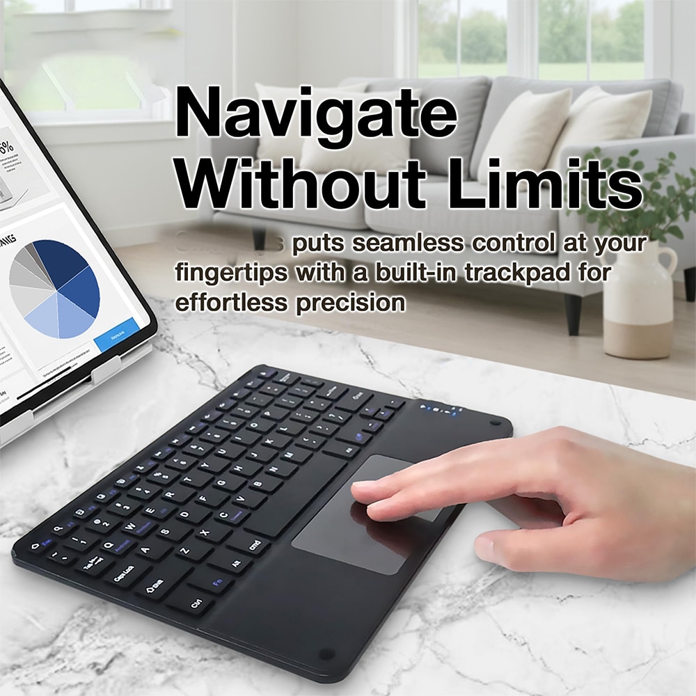 Tastatura Bluetooth Touchpad Pentru Android/iOS/Windows, Redkid, 10 ...