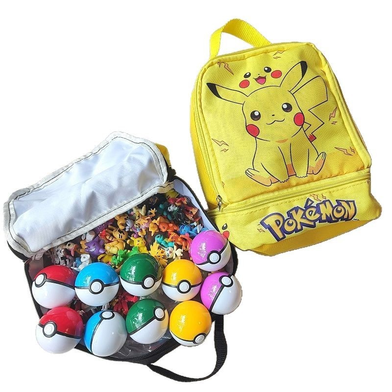 Rucsac Pikachu, set de 96 de papusi Pokémon, decoratiuni pentru ...