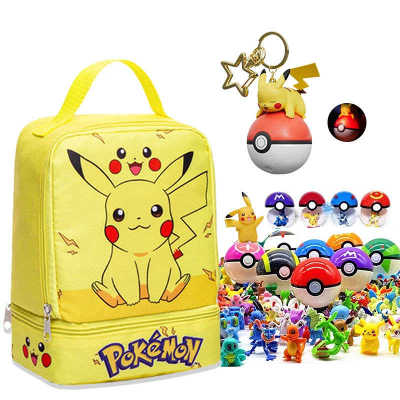 Rucsac Pikachu, set de 96 de papusi Pokémon, decoratiuni pentru ...