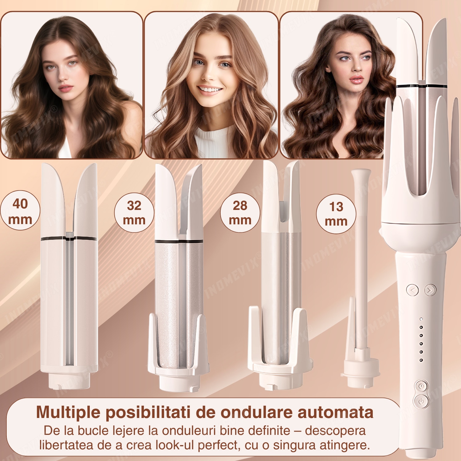 Ondulator automat pentru par 9 in 1 INOMEVIX®, invelis ceramic cu ...