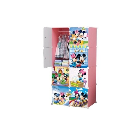 Dulap Modular pentru copii, 7 Compartimente, 75 x 47 x 147 cm, Mickey ...