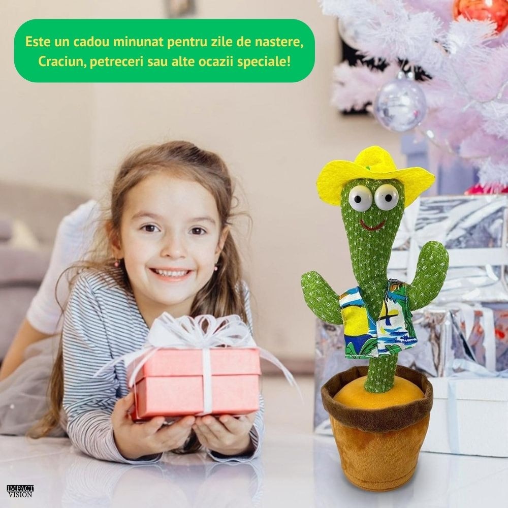 Jucarie Interactiva Cactus Vorbitor si Dansator, Model cu Palarie ...