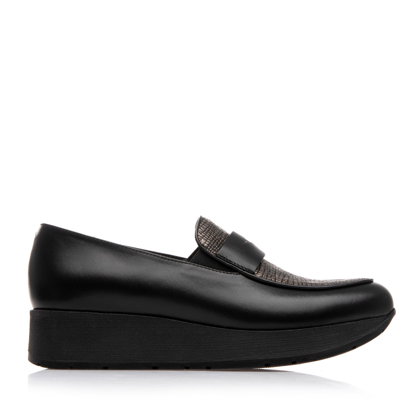 Pantofi dama, Musette, PANSY 883, Piele naturala, Negru, Antracit - eMAG.ro