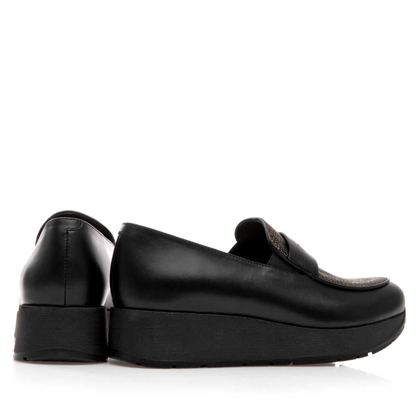 Pantofi dama, Musette, PANSY 883, Piele naturala, Negru, Antracit - eMAG.ro