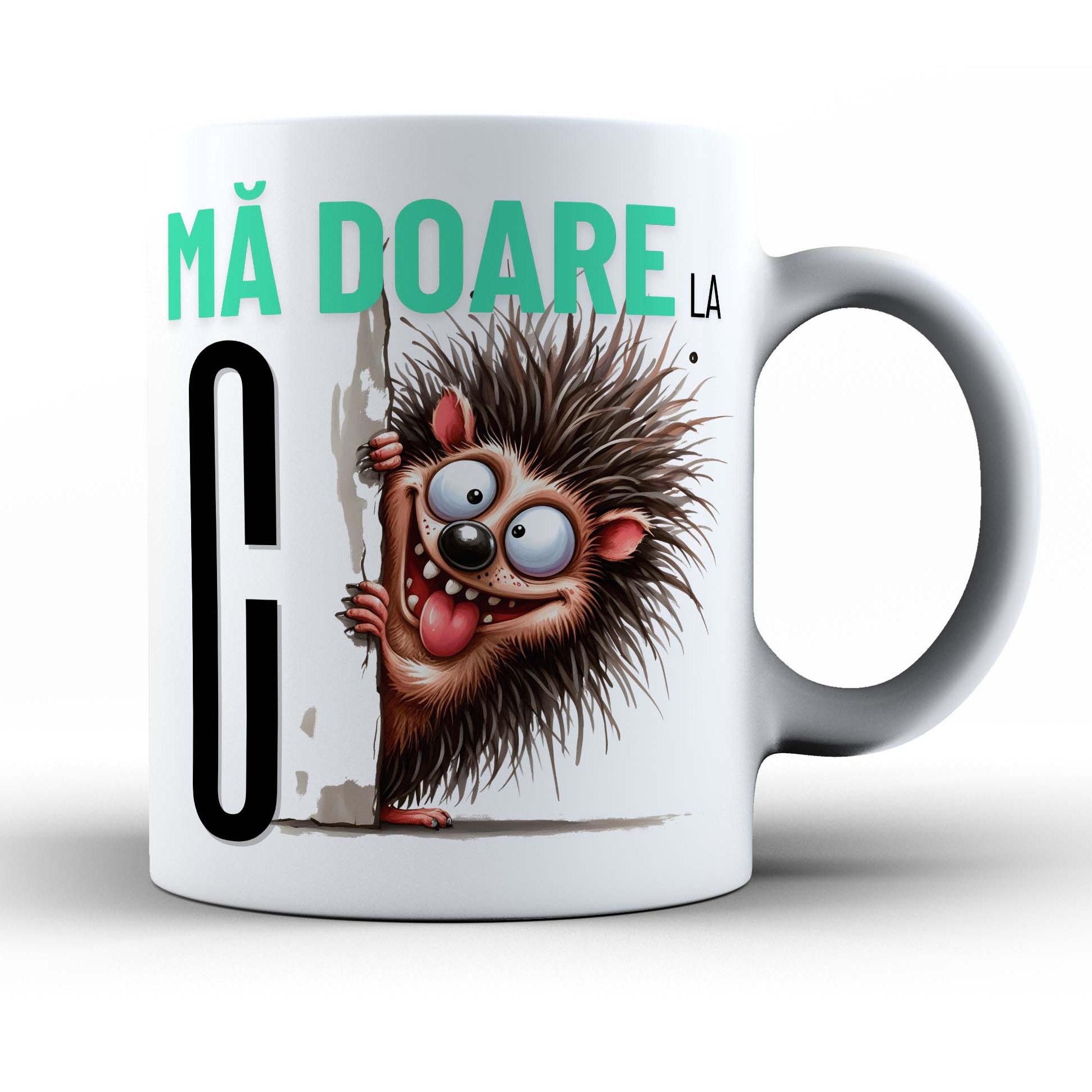 Cana personalizata „Ma doare la C-arici”, 330ml, alb - eMAG.ro