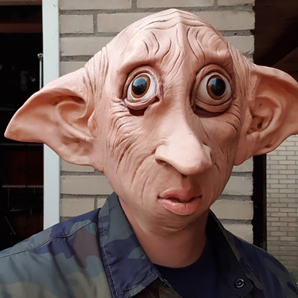 Masca amuzanta de Halloween -- Masca de latex cu elf Dobby, din Harry ...