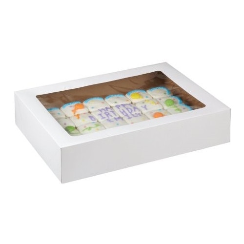 Cutii albe cu fereastra pentru prajituri 14x10x10cm (25buc/set) - eMAG.ro