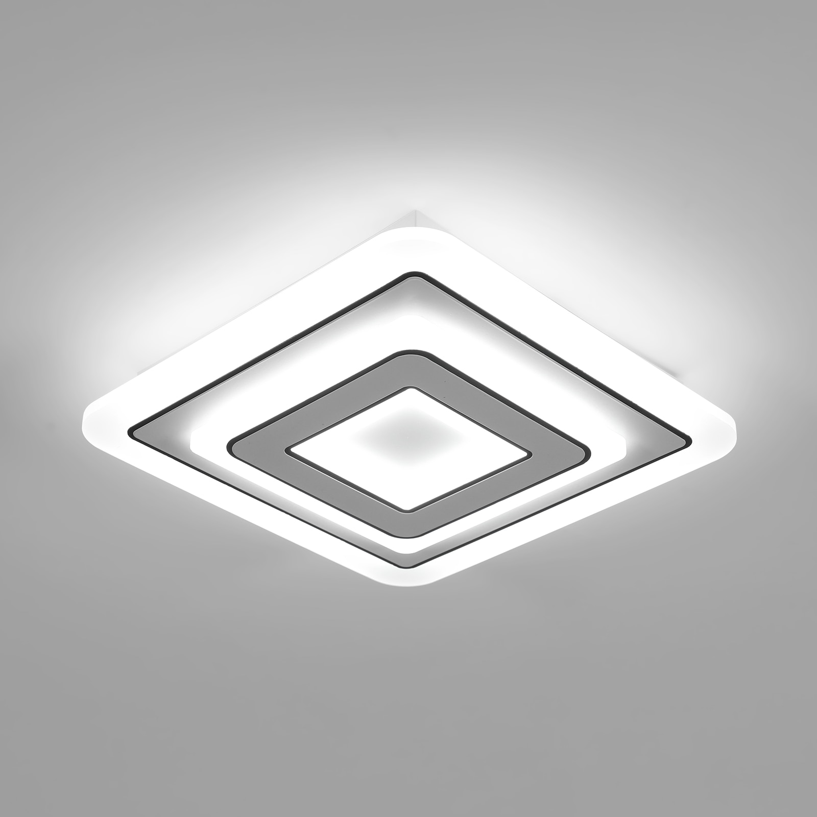 Lampa de tavan LED, Toolight, Patrata, 32W, Negru + Alb, 30CM, Lumina ...
