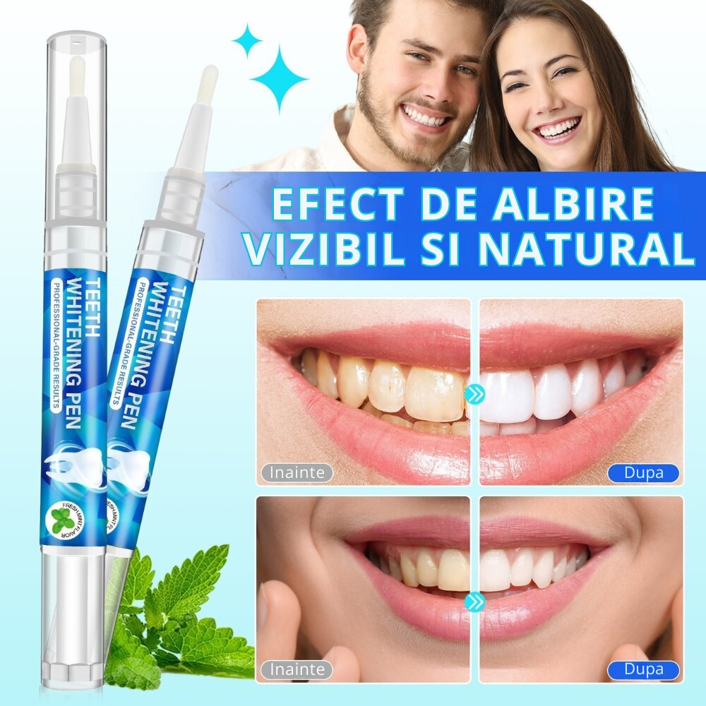 Kit profesional de 6 Stilouri pentru Curatarea si Albirea Dintilor ...