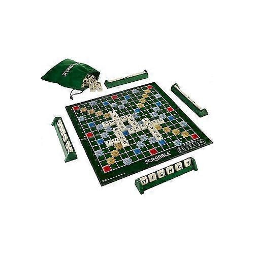 Set Scrabble Deluxe cu placute cu blocare pentru distractie in familie ...