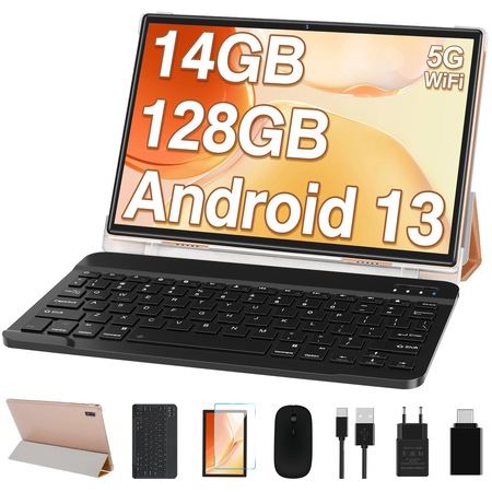 Tableta de 10 inch, marca OANGCC, cu Android 13, 14GB RAM+128GB ROM(1TB ...