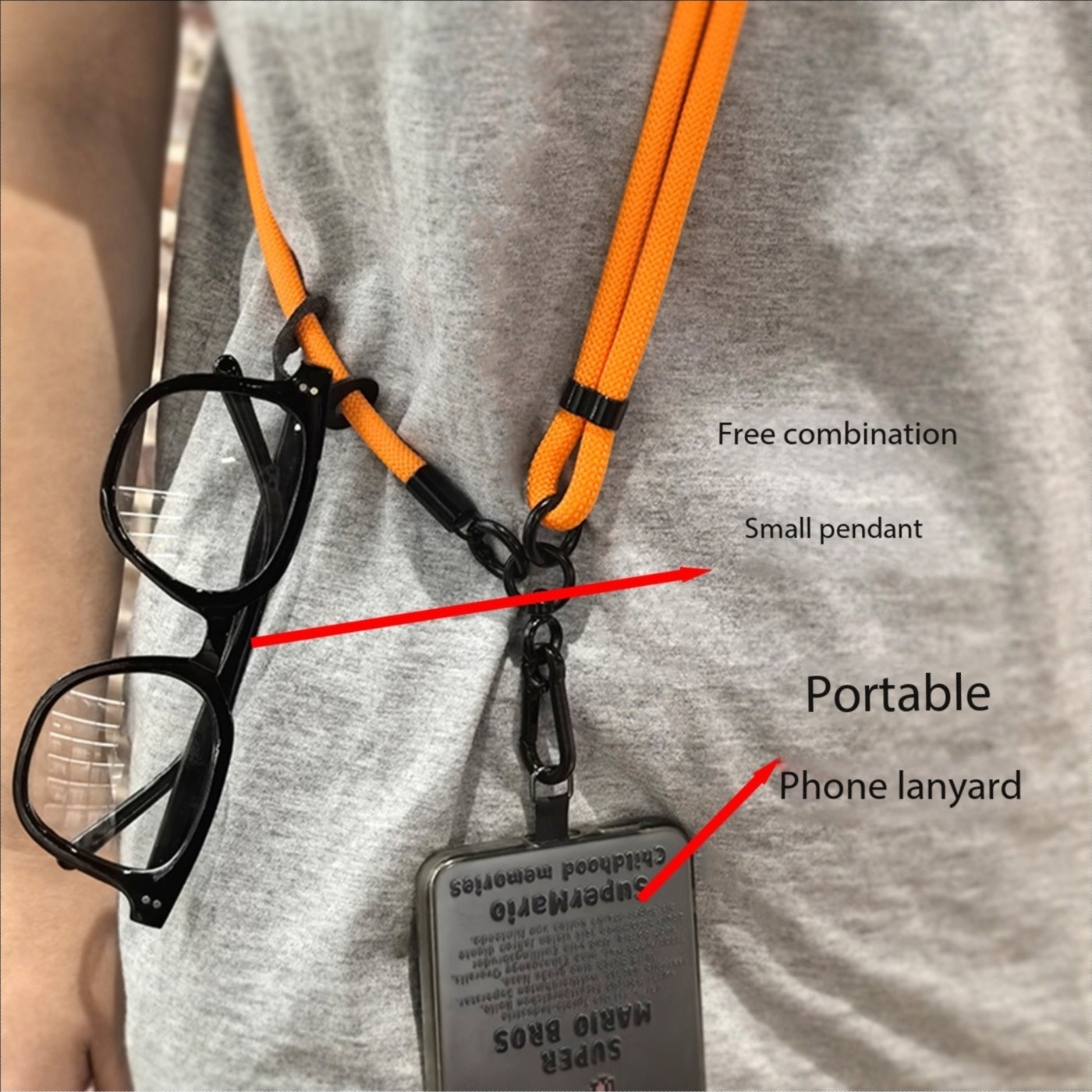 Cordon pentru telefon, tip incheietura, 30cm, inchizatoare metalica ...