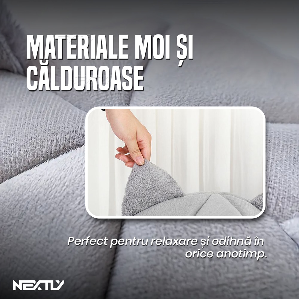 Patut iglu pentru caini si pisici NEXTLY, perna detasabila, baza ...