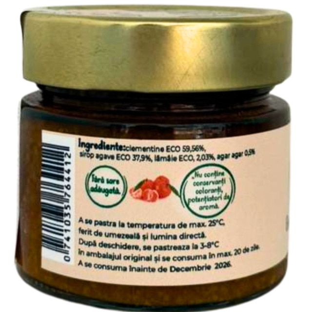 Gem de clementine, BIO, romanesc, fara zahar adaugat, EcoBuun, 220 g ...