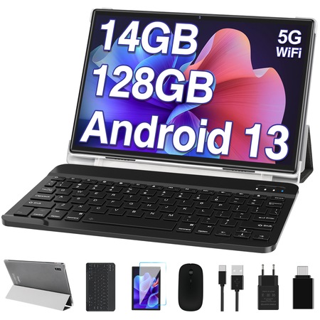 Tableta de 10 inch, marca OANGCC, cu Android 13, 14GB RAM+128GB ROM(1TB ...