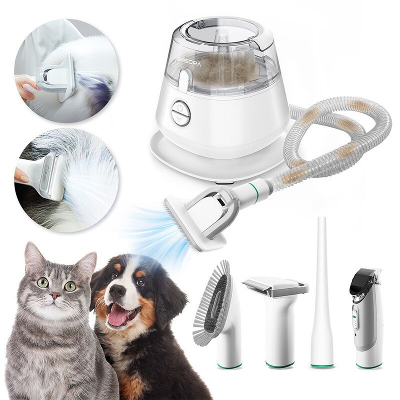 Aspirator de ingrijire pentru caini 5 in 1, YISORA, trimer pentru blana ...