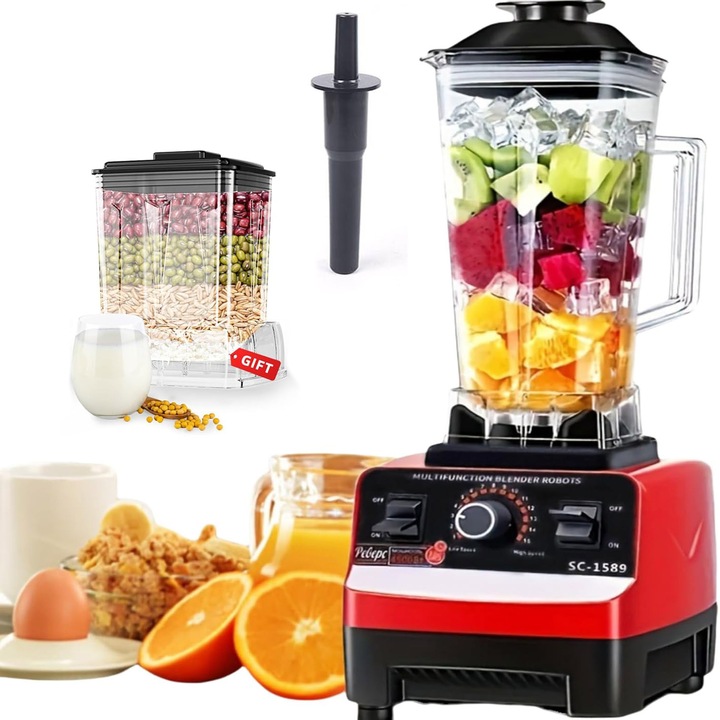 Blender Profesional de bucatarie 2 in 1，Multifunctional，15 viteze，6 ...