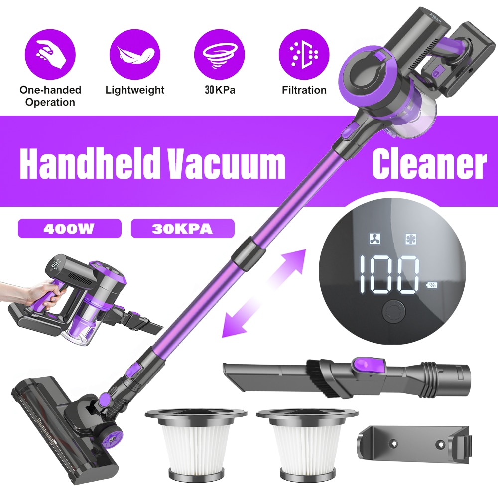 Aspirator vertical fara fir, 2 moduri, 400W, 30000Pa, autonomie 55 min ...