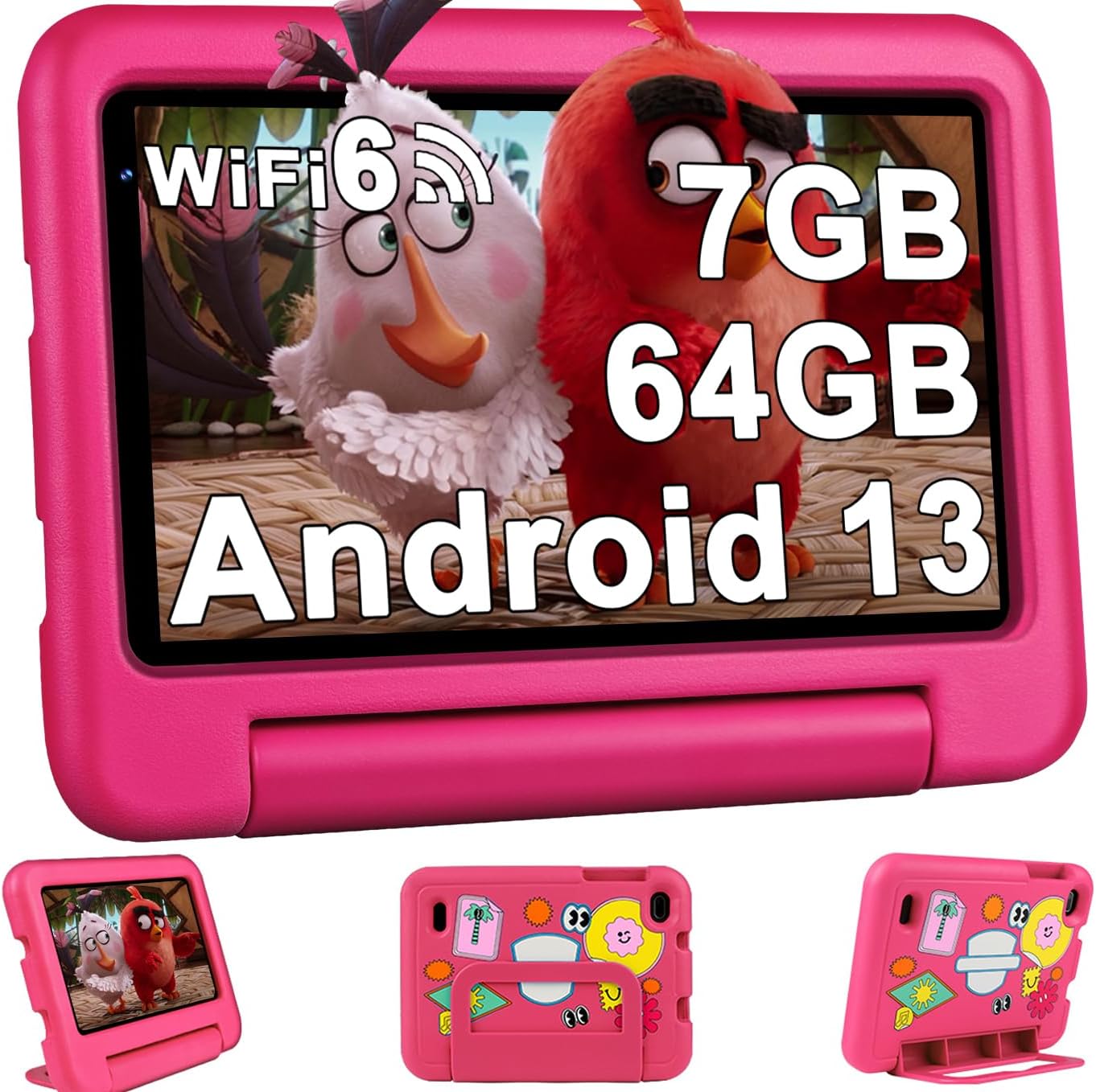 Tableta pentru copii de 7 inch, marca OANGCC, cu Android 13, 7GB RAM+ ...