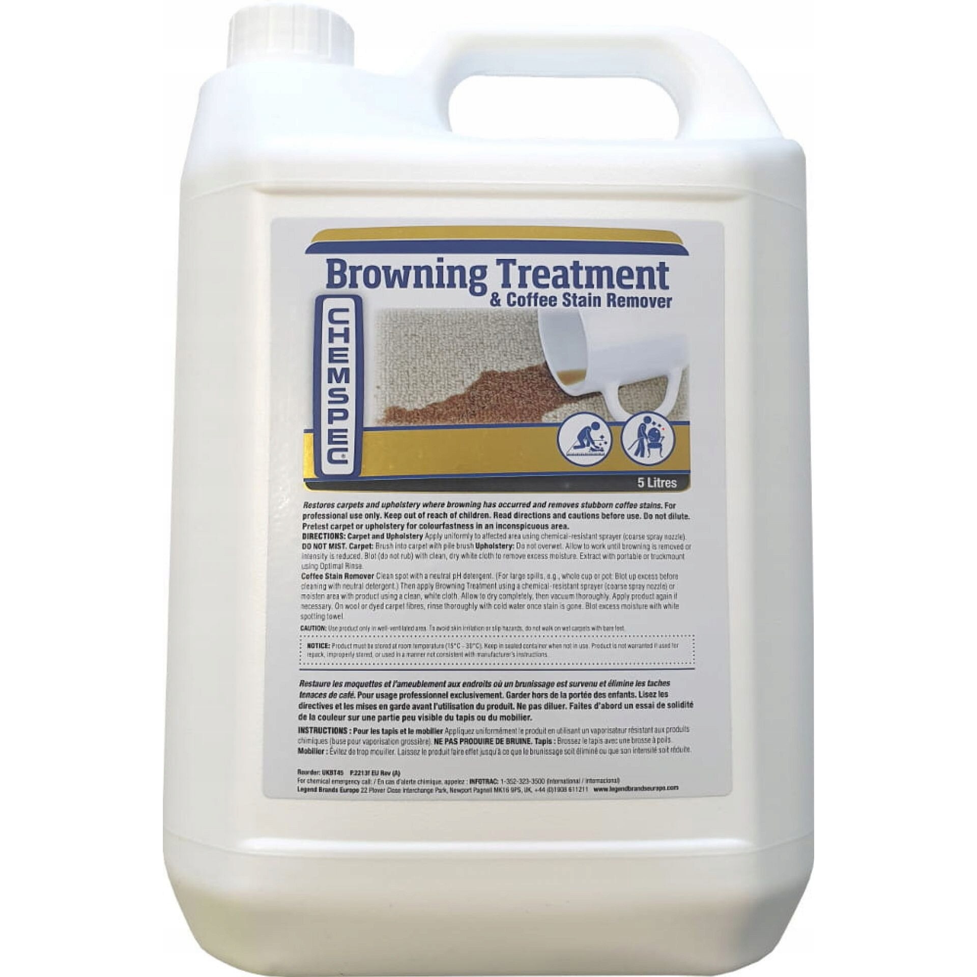 Chemspec Browning 5L Разтвор за петна от кафе и чай, почистване на ...