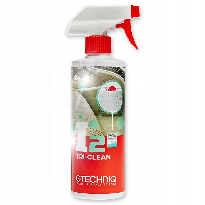 GTECHNIQ I2 Tri-Clean antibakteriális tisztítószer 500ml, pH-semleges, minden autó belső ...