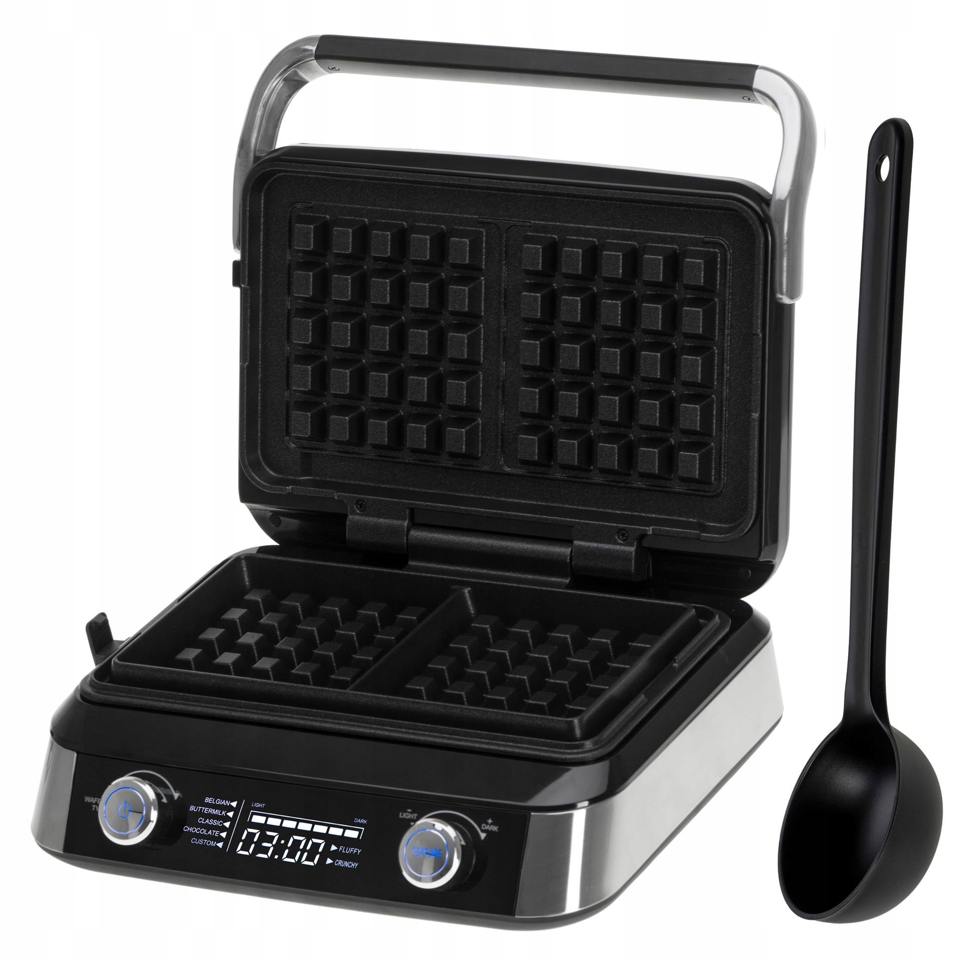 Gofrisütő, Adler, LED kijelzővel, 2400W, 5 program, fekete - eMAG.hu