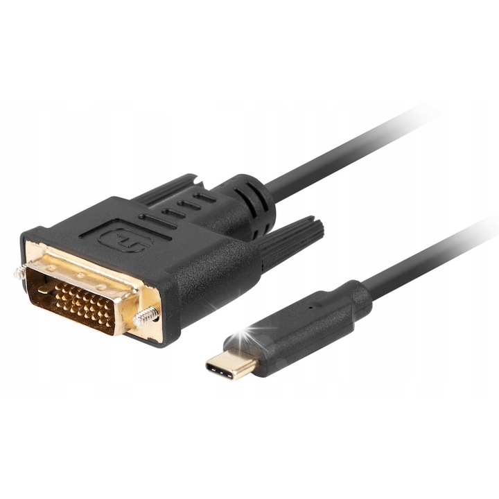 Cablu adaptor USB-C - DVI-D 24+1, 1,8m, negru - eMAG.ro
