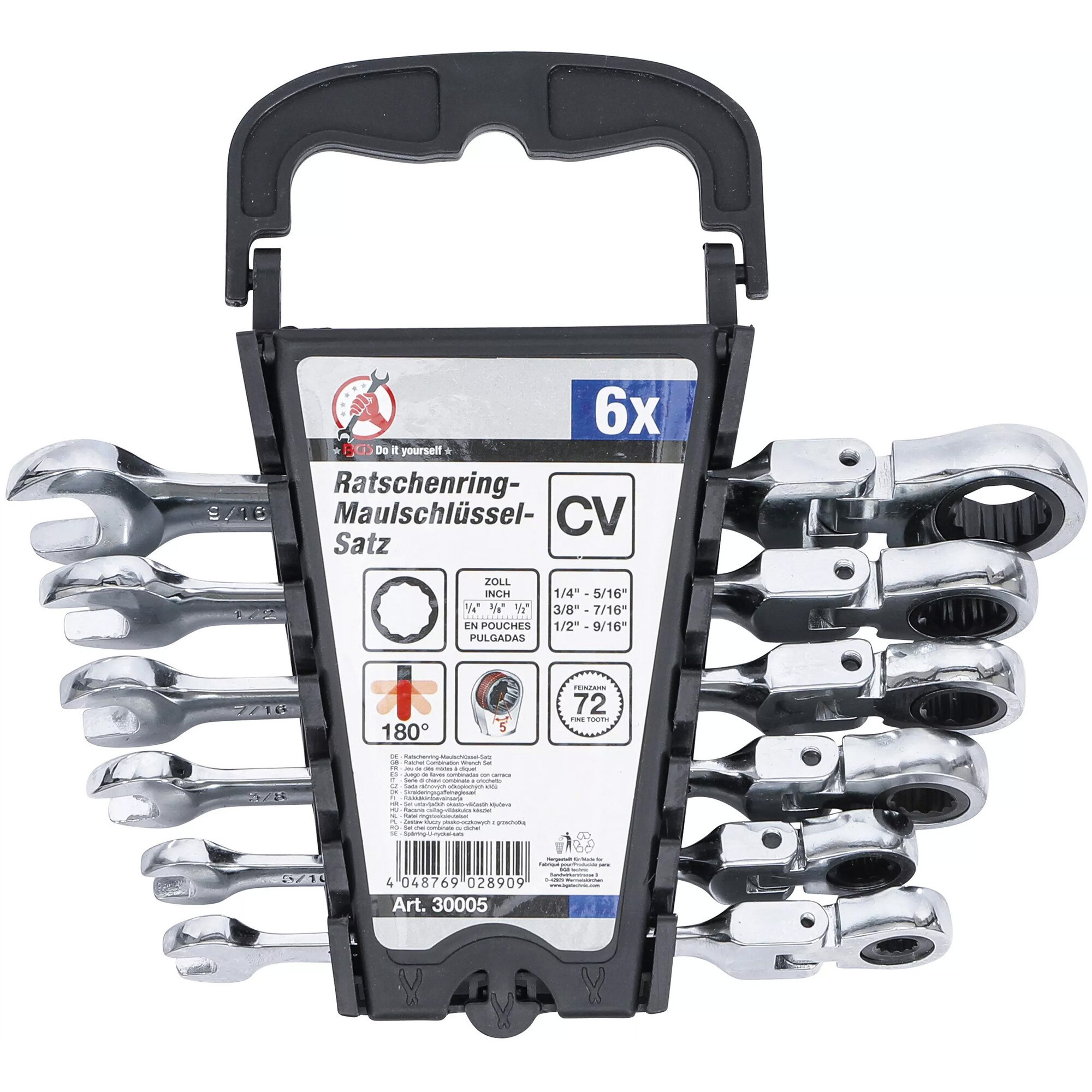 Set chei combinate cu clichet in Inch 1/4" - 9/16" BGS, capete ...