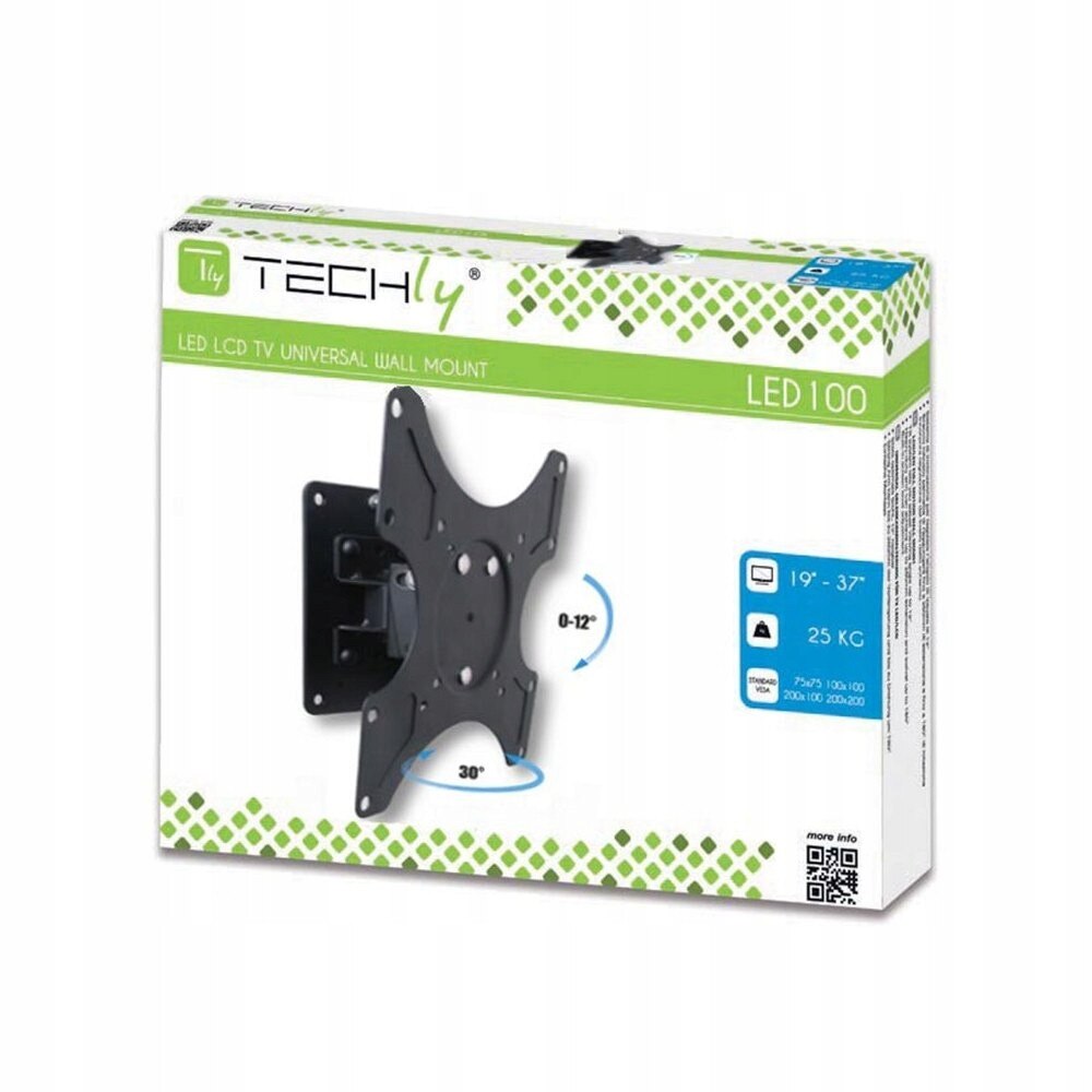 Стойка за телевизор Techly ICA-LCD 2900B, 19-37", 25 кг, черна, за ...