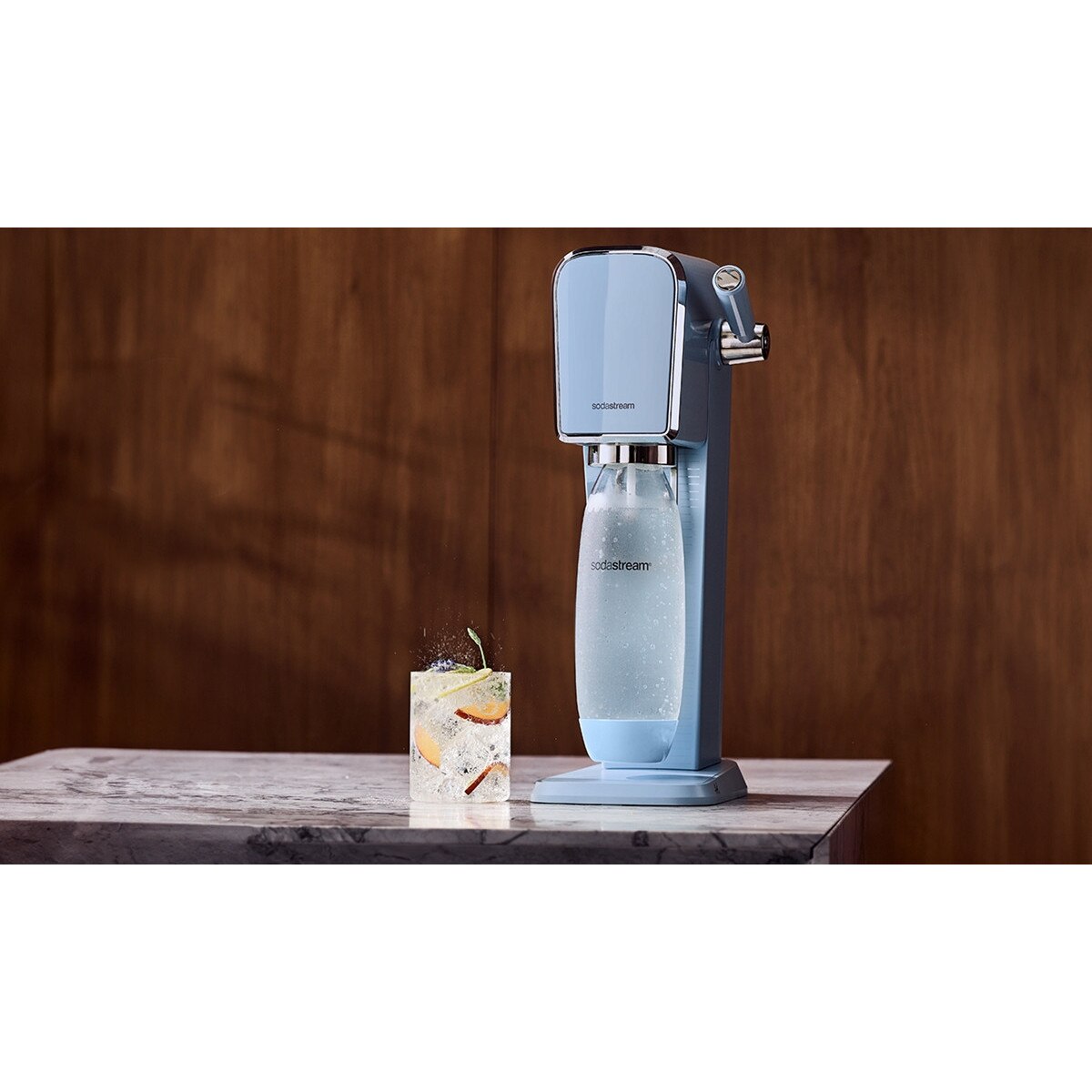 Aparat de facut sifon SodaStream Art, set cu cilindru roz si sticla ...