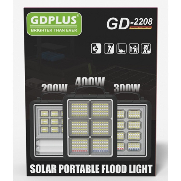 200 LED соларен прожектор с батерия GD-2208B 300W - eMAG.bg