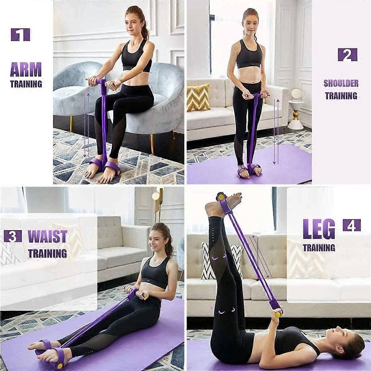 Extensor pedala cu 4 tuburi, benzi de rezistenta pentru fitness, 10x17 ...