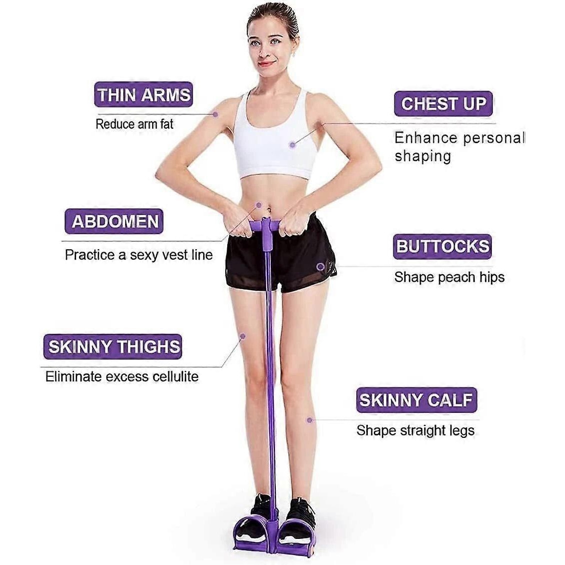 Extensor pedala cu 4 tuburi, benzi de rezistenta pentru fitness, 10x17 ...