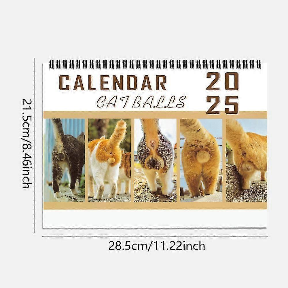 Calendar amuzant cu pisici 2025, 12 luni, imagini colorate - eMAG.ro