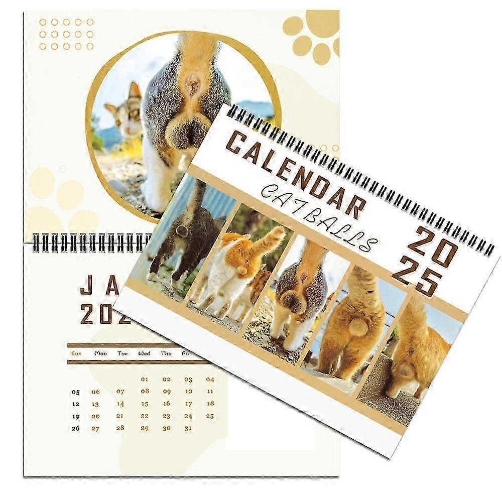 Calendar amuzant cu pisici 2025, 12 luni, imagini colorate - eMAG.ro