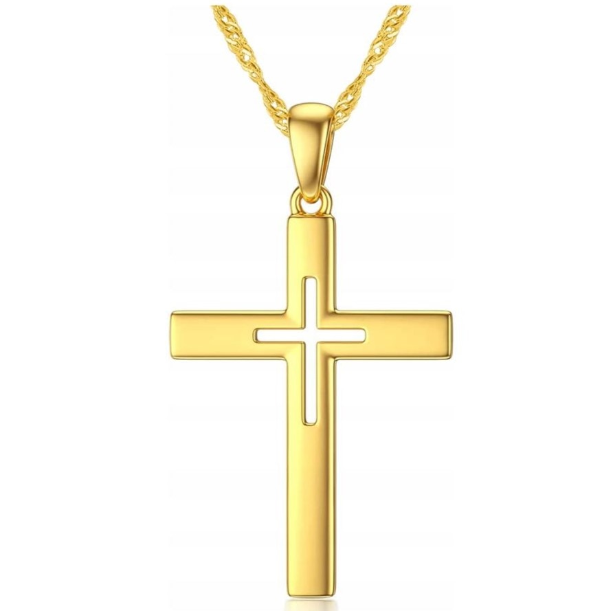 Lant de argint, colier, cruciulita, cruce, argint 925, ideal pentru ...