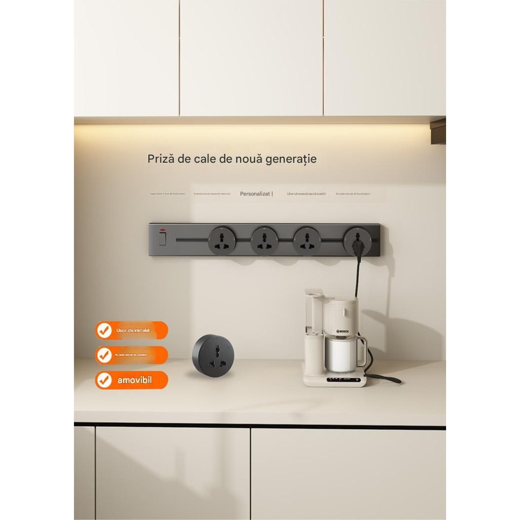 Prize cu Montare pe Perete, cu 3x Adaptoare Mobile Incluse, 50cm, 220V ...