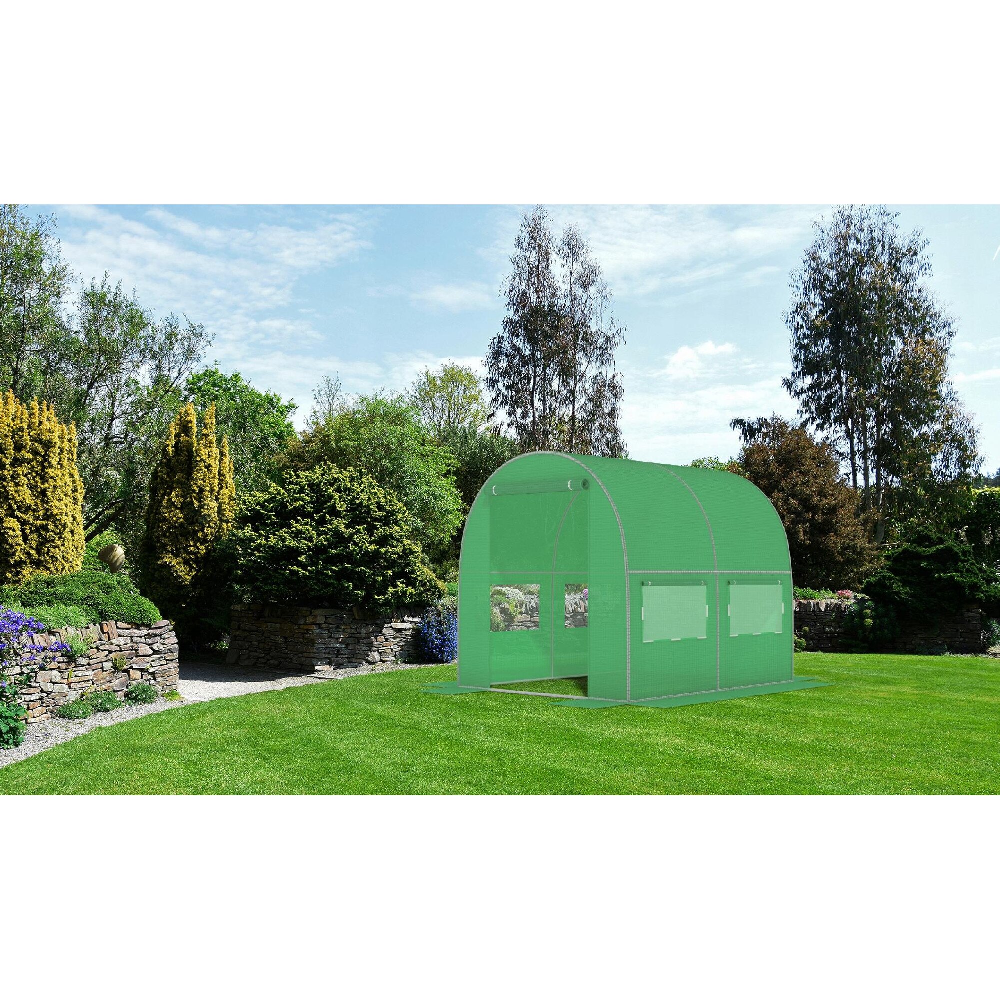 Tunel Foliowy 2x2m Funfit Garden, 4m2, 2 sectii, 4 feronerie, verde ...
