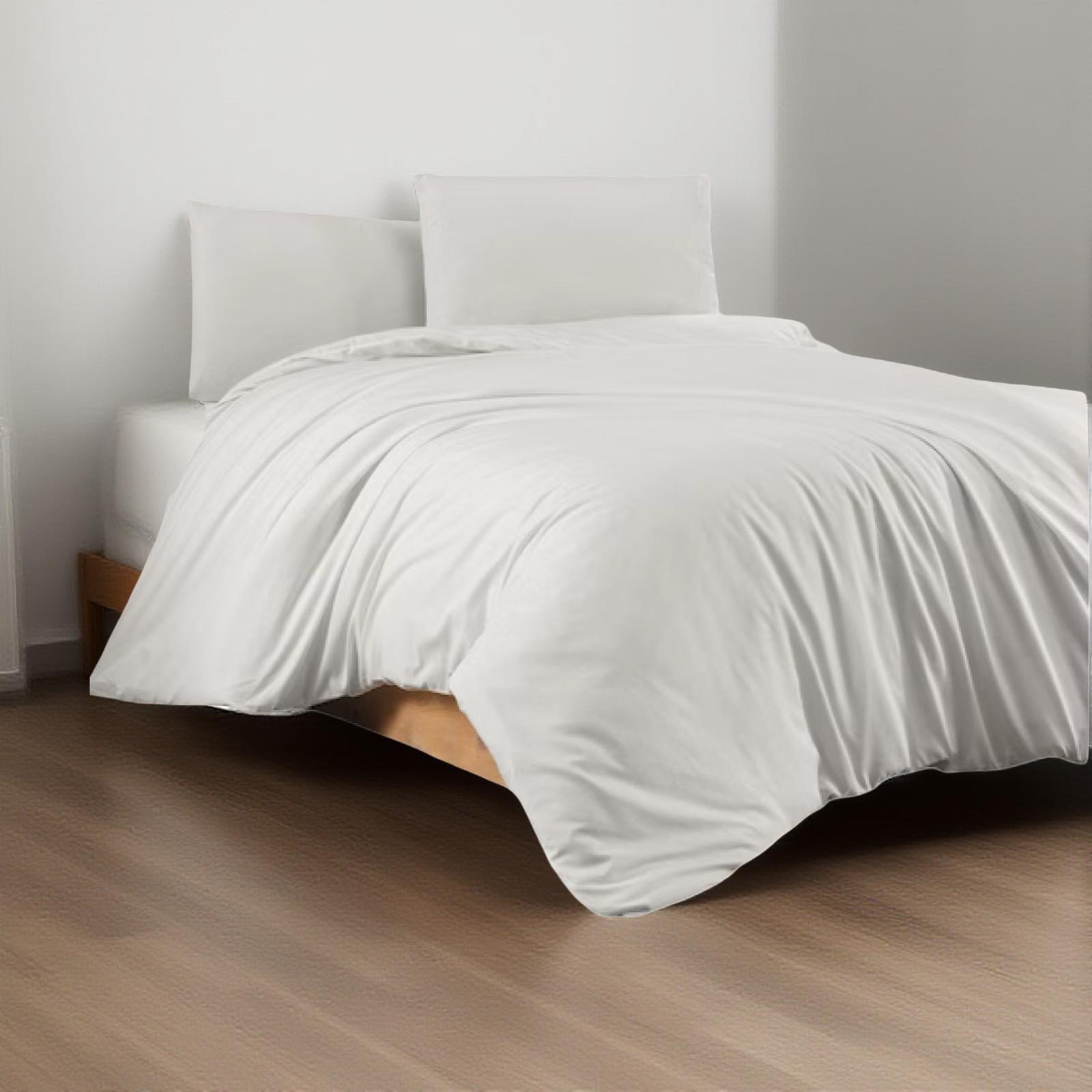 Cearceaf de pilota din 100% bumbac satinat uni alb, 140 x 200 cm - eMAG.ro